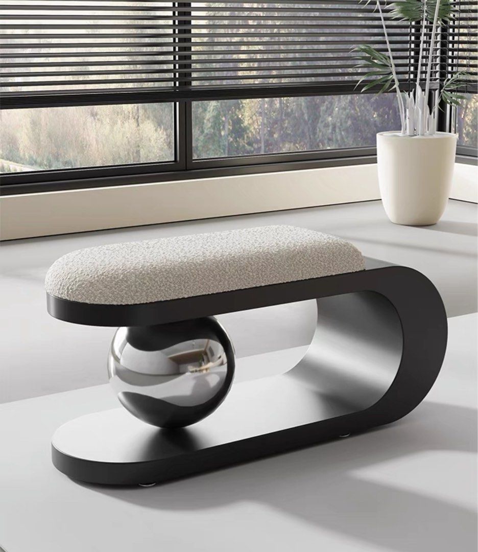 KOZIN Modern Boucle Bench, Furniture & Home Living, Furniture, Chairs ...