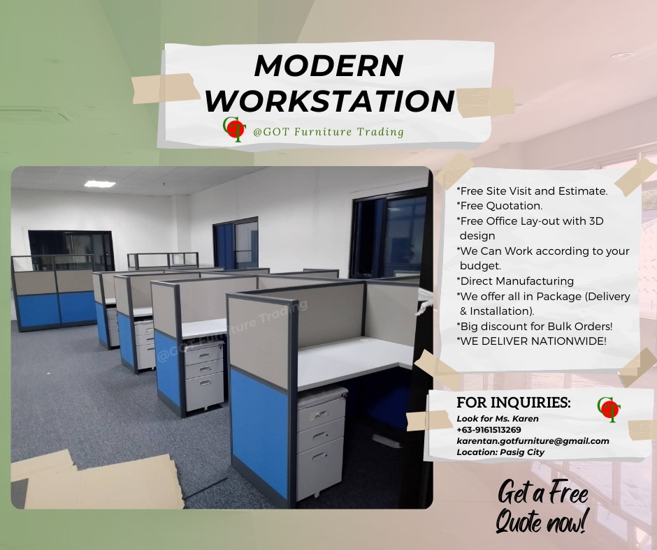 L-type Office Table | Workstation., Furniture & Home Living, Office ...