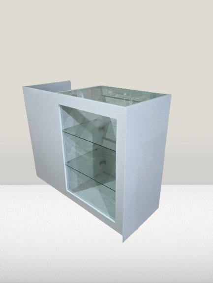 MEJA KASIR ETALASE KACA 115 X 50 X 100, Perabotan Rumah di Carousell