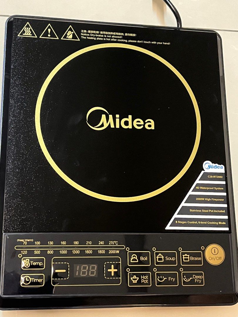 Midea Induction Cooker Model C20-RT2002 (2000W), TV & Home Appliances ...