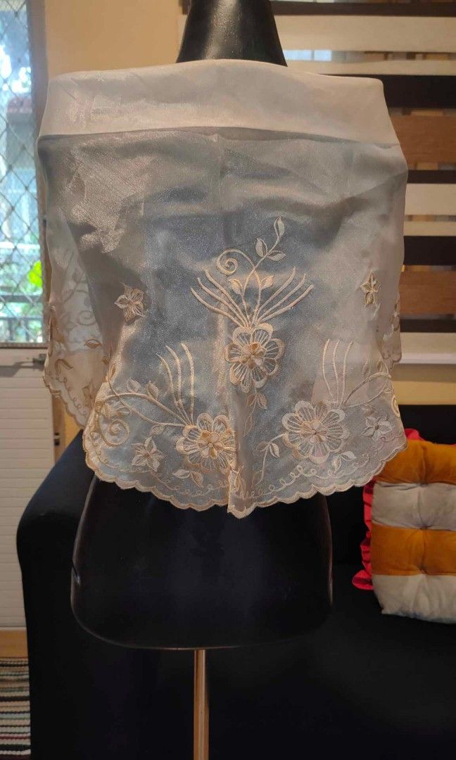 Modern Filipiniana Alampay with free brooch, Women's Fashion, Tops ...