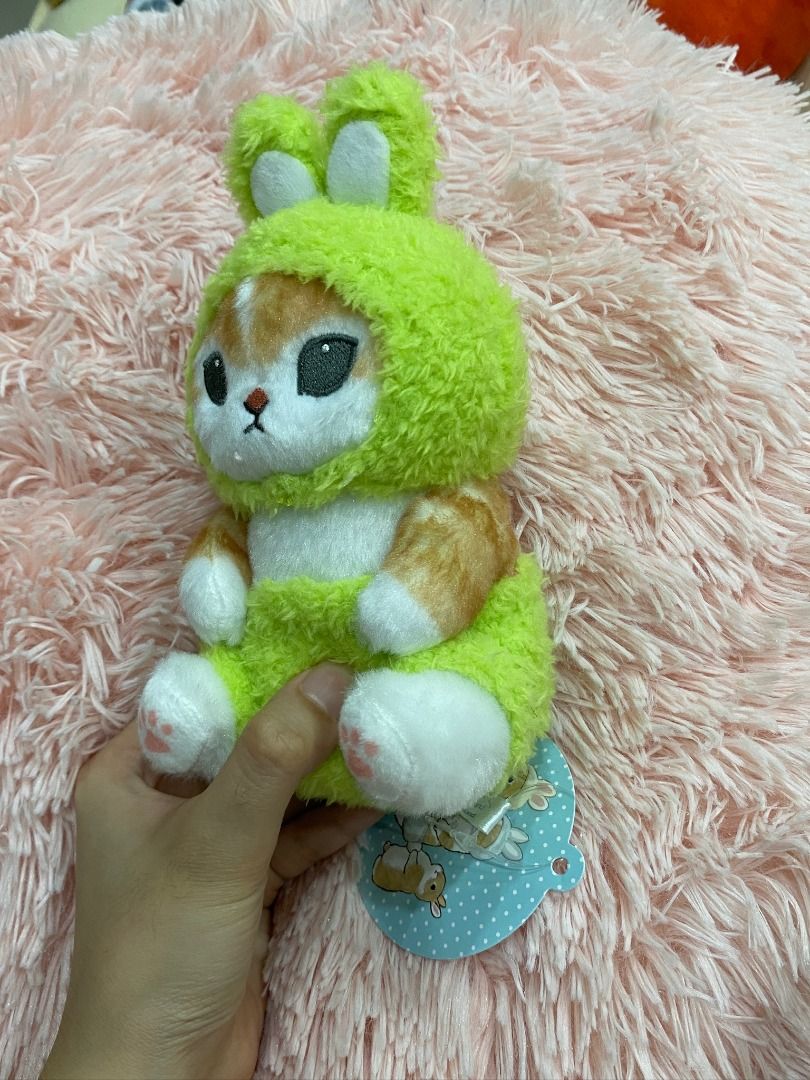 Mofusand Green Rabbit Usagi Nyan Cat Mascot Plush, Hobbies & Toys, Toys ...