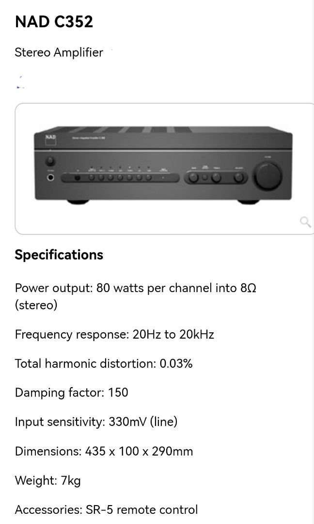 NAD C352 Stereo Integrated Amplifier, Audio, Soundbars, Speakers ...
