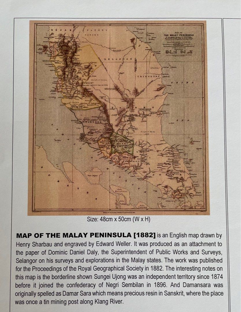 OLD MAP: Map of the Malay Peninsula 1882, Hobbies & Toys, Collectibles ...
