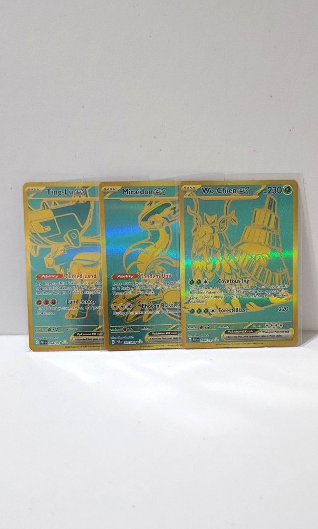 Paldean Fates Gold | Wo Chien | Ting Lu | Chi Yu | Miraidon, Hobbies ...