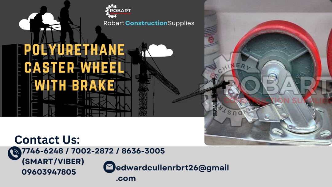 polyurethane caster wheel with brake size: 6", Commercial & Industrial ...