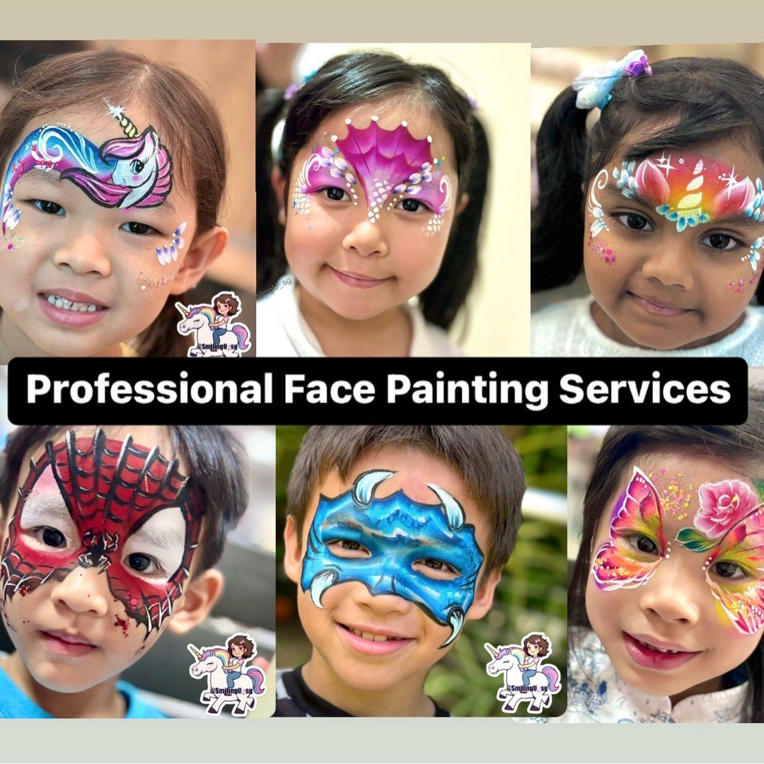 Premium Face painting for kids/ Glitter Tattoo party/ Live Stations hire Singapore Face Painter ...