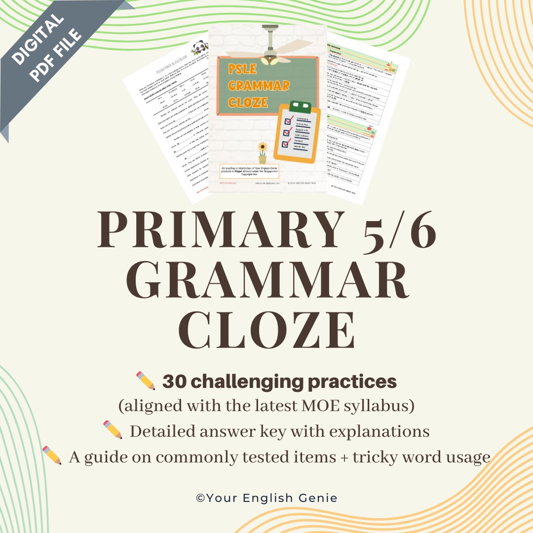 PSLE Grammar Cloze Practice Book (Primary 5/6 English Assessment Book ...