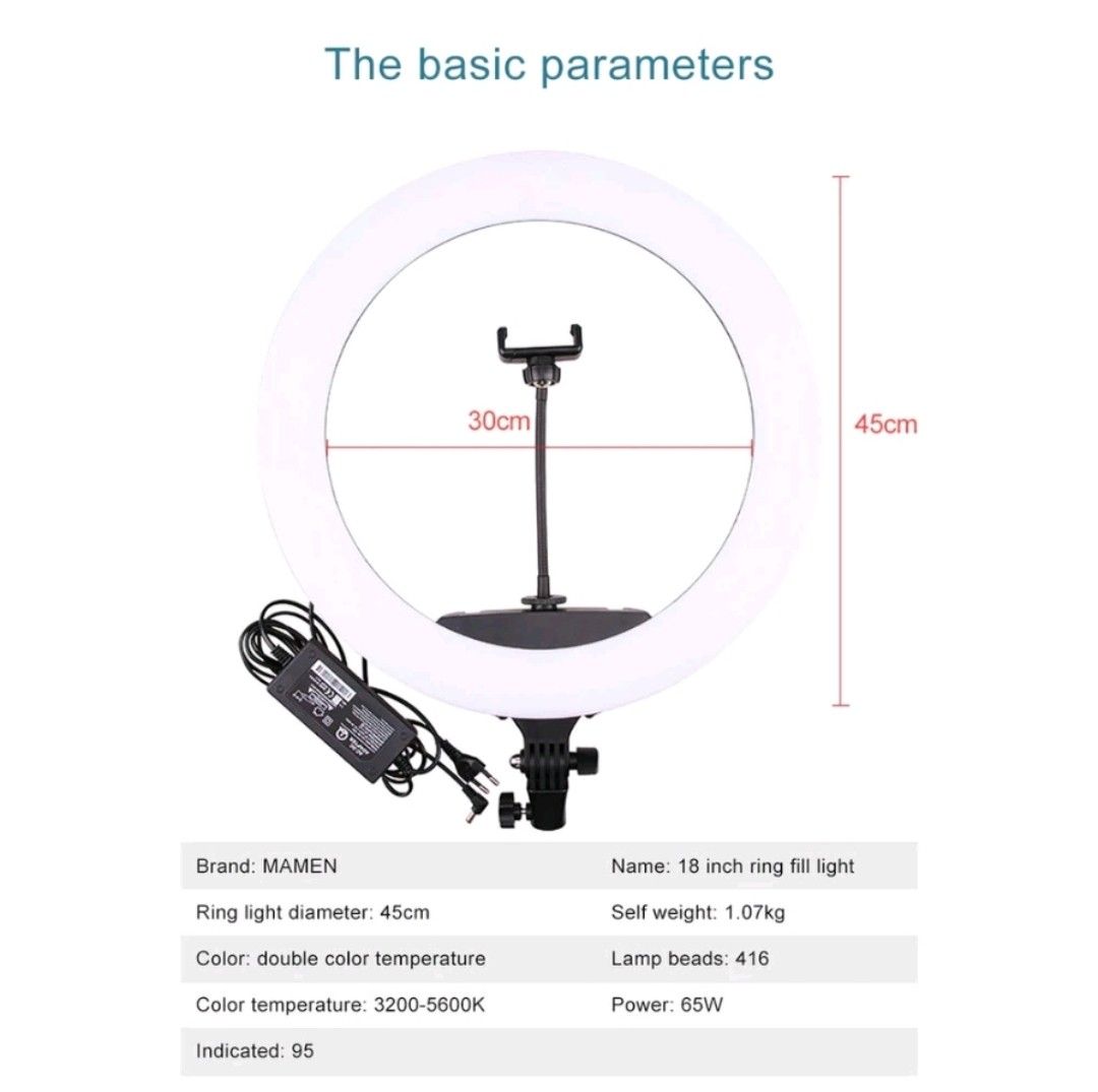 Ring light live streaming tripod tiktok Live, Fotografi di Carousell
