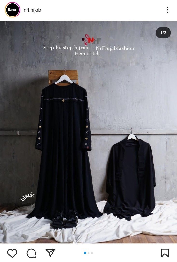 Rumaysho set by NRF hijab, Fesyen Wanita, Muslim Fashion, Gaun di Carousell