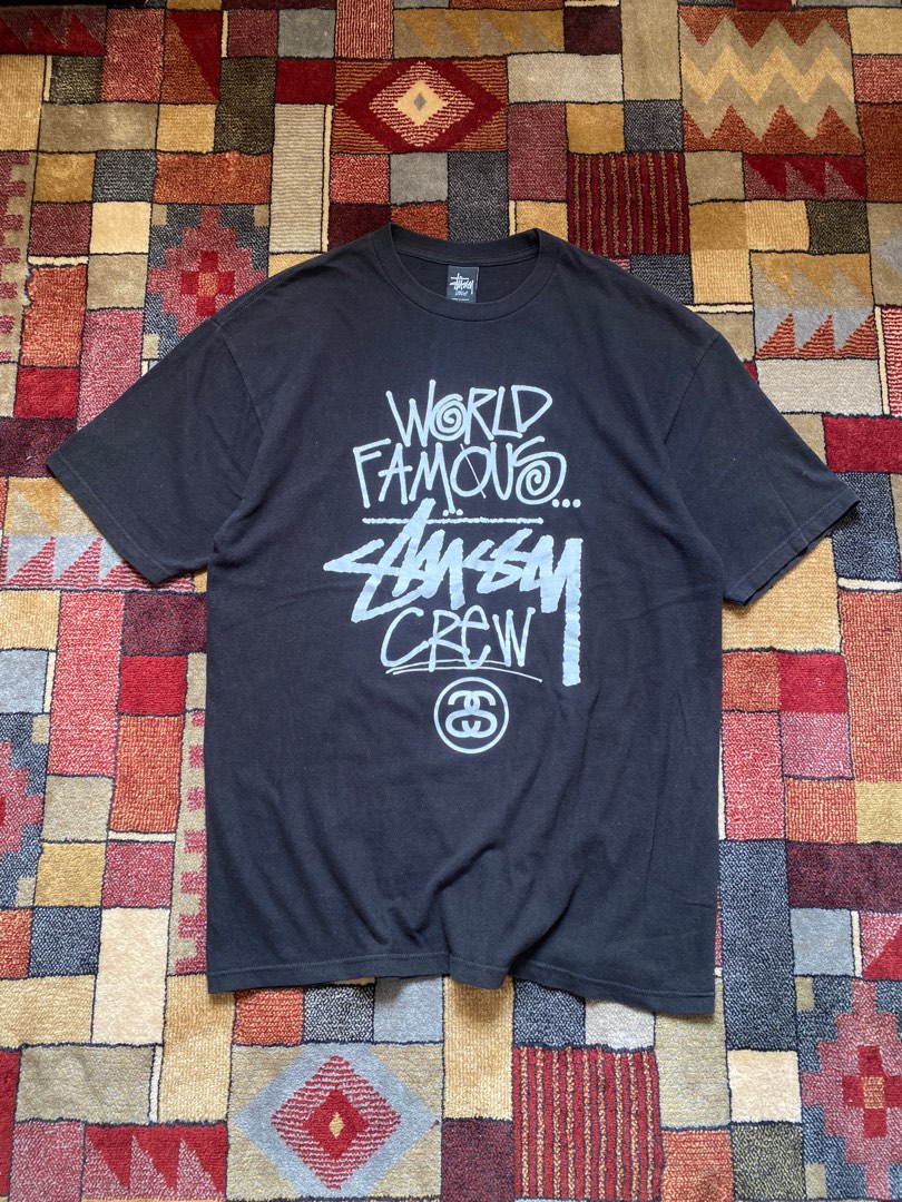 Stussy world famous crew, Men's Fashion, Tops & Sets, Tshirts & Polo Shirts on Carousell