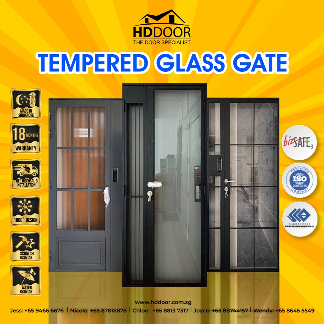 Tempered Glass Gate - Home [ HDB, BTO, CONDO ], Furniture & Home Living ...