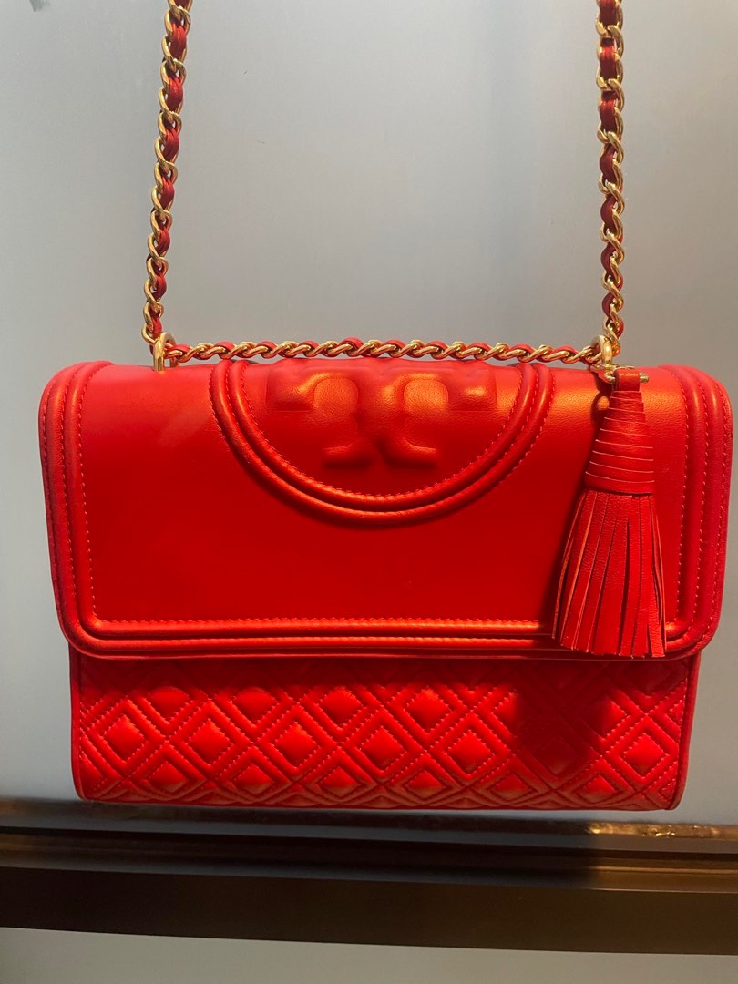 Tory burch red volcano fleming, Luxury, Bags & Wallets on Carousell