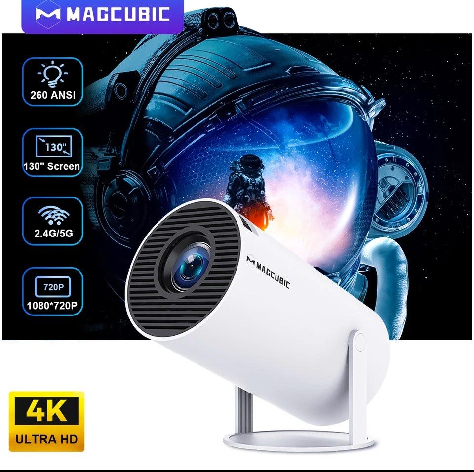 Upgraded 8000 Lumens 4K Smart Projector /HY300 Plus Android 11 Portable ...