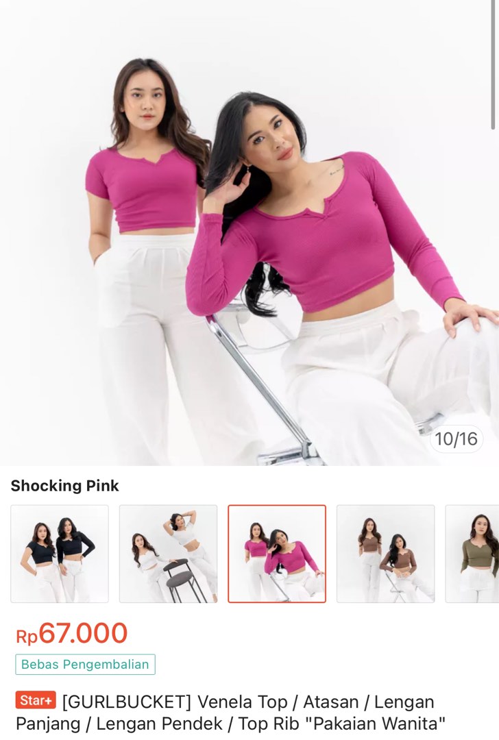 Venela top gurlbucket, Fesyen Wanita, Muslim Fashion, Atasan di Carousell