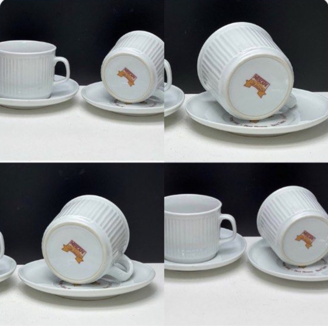 Vintage Nescafe Deluxe Cup & Saucer (2 Sets), Furniture & Home Living ...