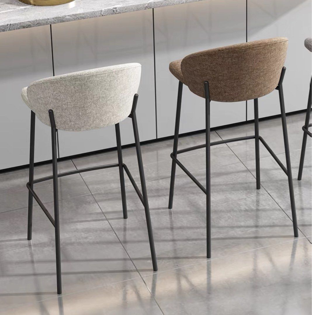 VOLINE Modern Fabric Bar Stool, Furniture & Home Living, Furniture ...