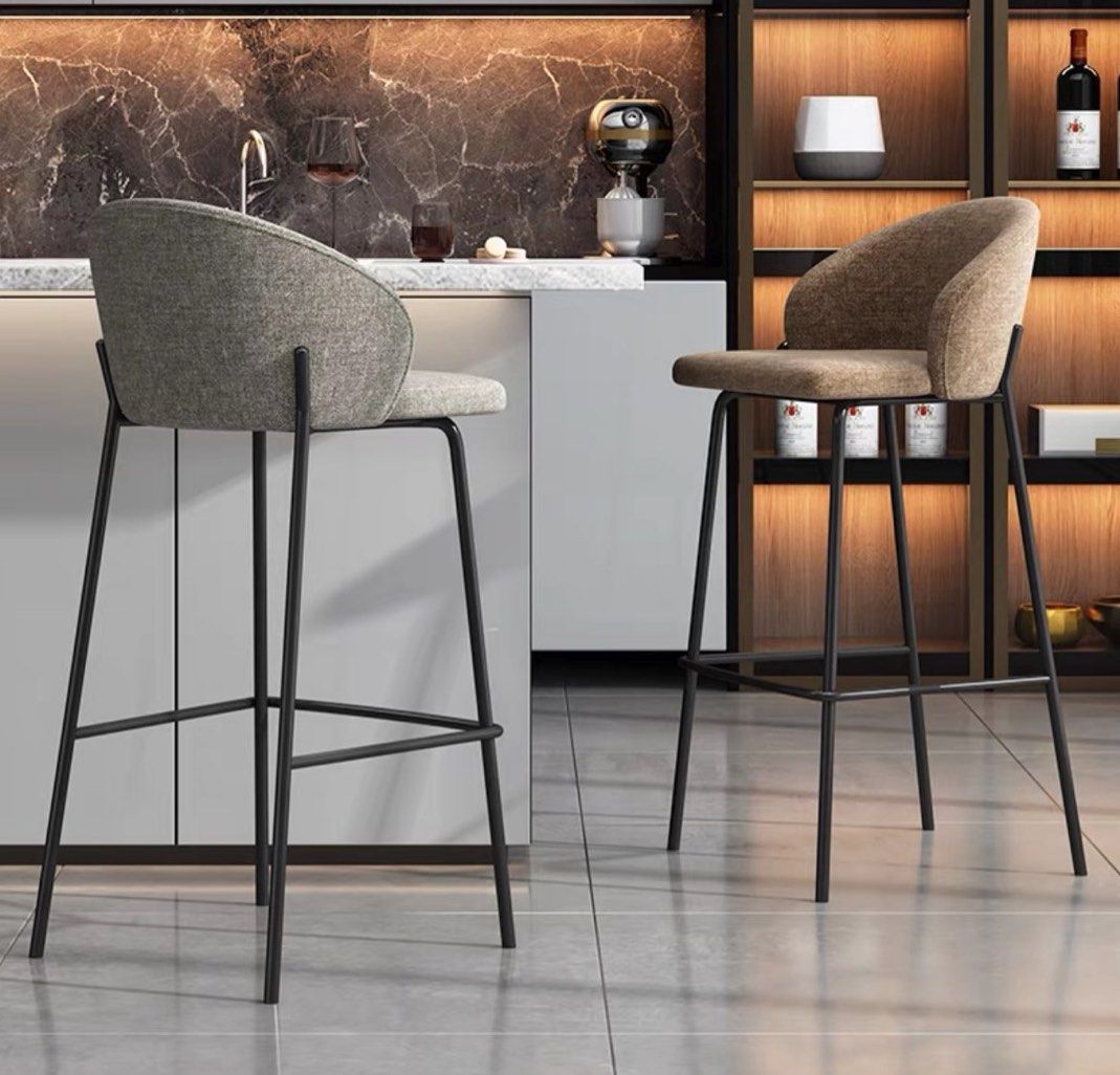 VOLINE Modern Fabric Bar Stool, Furniture & Home Living, Furniture ...