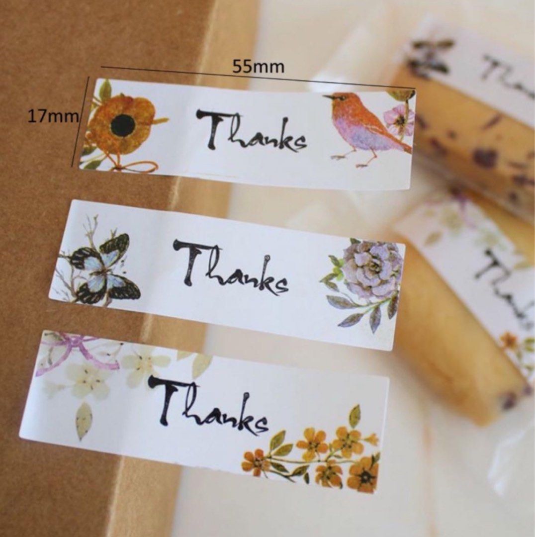 2 Sheets/30pcs Thanks Label Stickers, Hobbies & Toys, Stationery ...