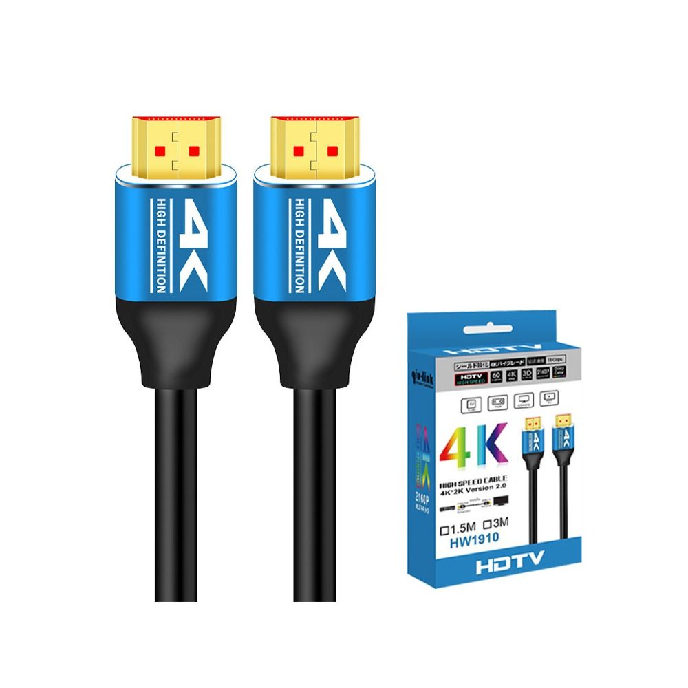 3M 長 3D 高速高清電視電纜 4K 60Hz 3m 鍍金全銅 4K 超高清 2160p HDMI 電纜 rteckp 3M Long 3D ...