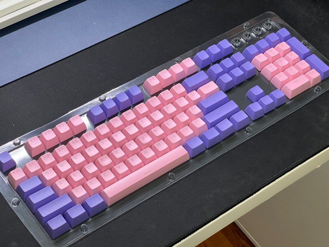 Pink purple mechanical keyboard keycap set, Computers & Tech, Parts ...