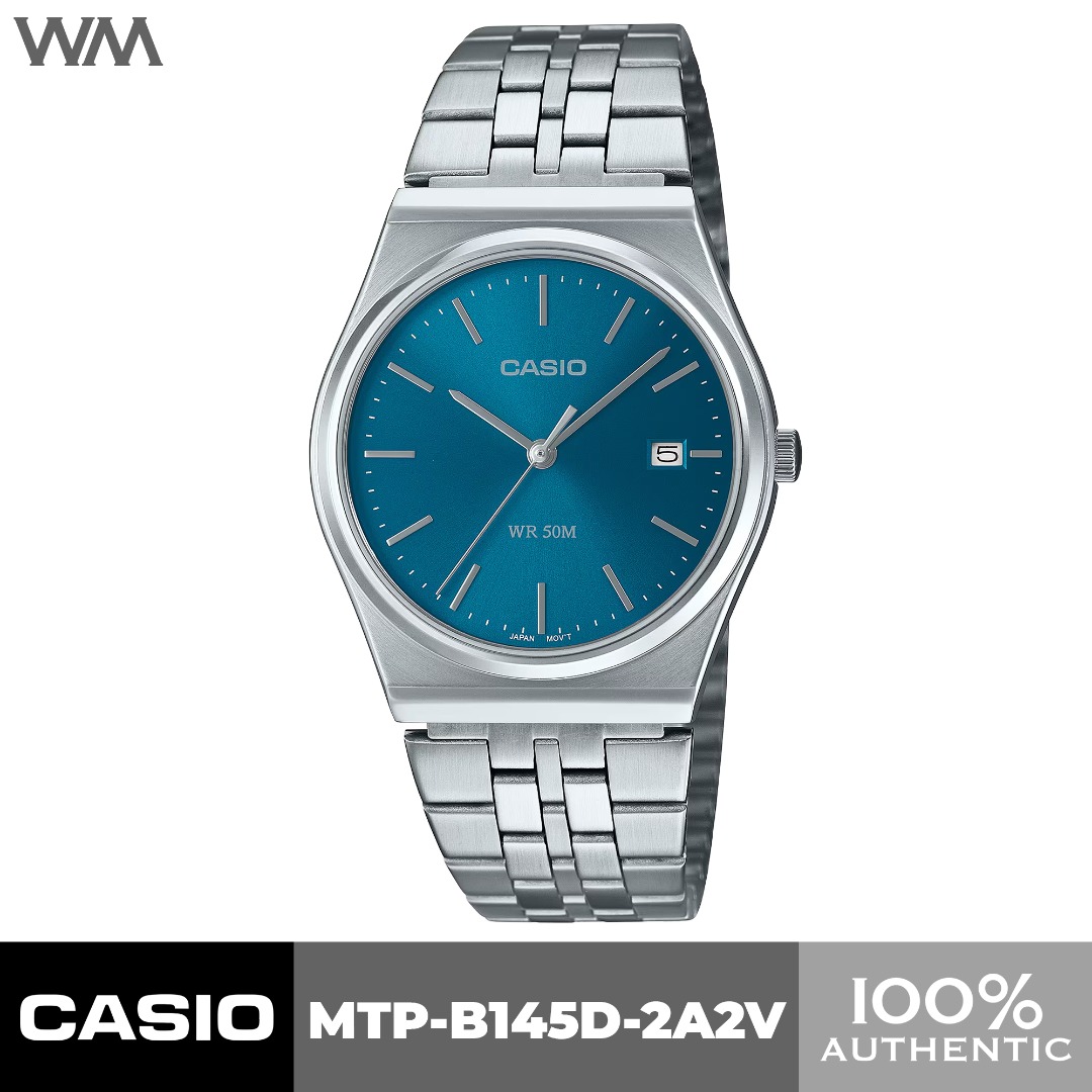 Casio Blue Dial Stainless Steel Watch MTP-B145D-2A2V, Luxury, Watches ...