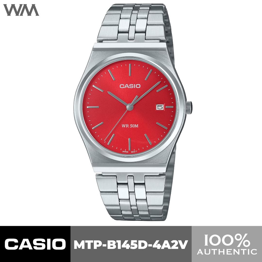 Casio Red Dial Watch MTP-B145D-4A2V, Luxury, Watches on Carousell