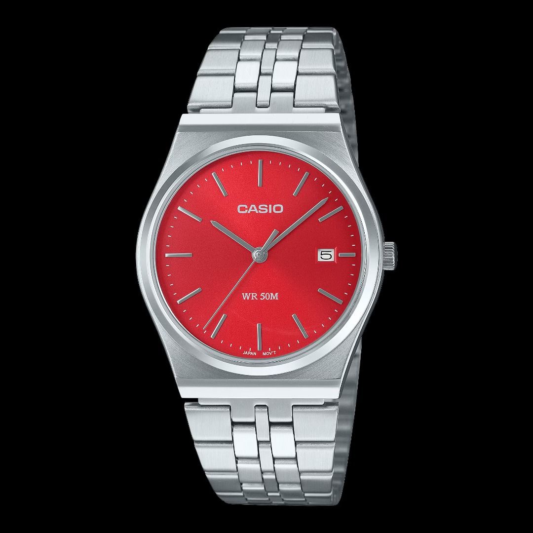Casio Red Dial Watch MTP-B145D-4A2V, Luxury, Watches on Carousell