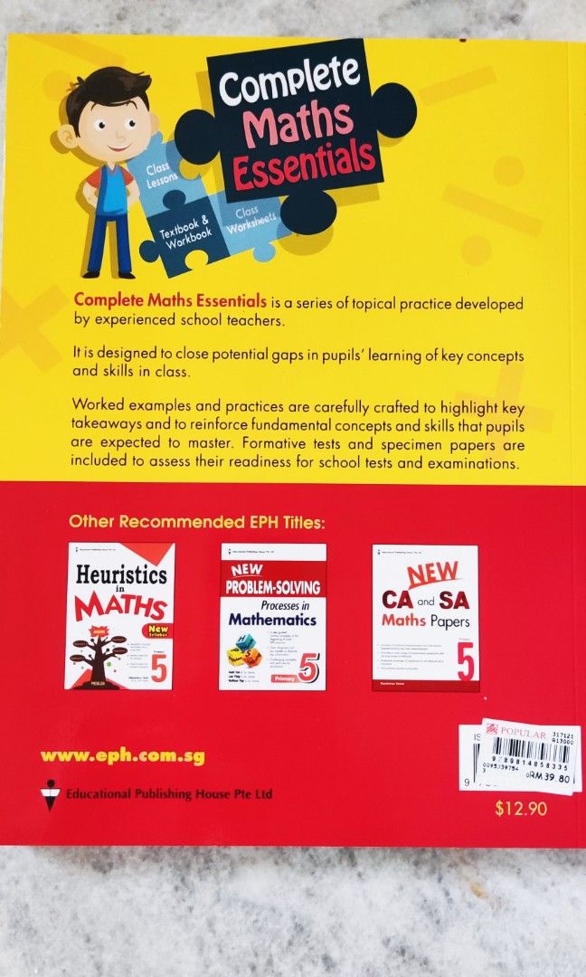 Complete Maths Essential Primary 5, Hobbies & Toys, Books & Magazines ...