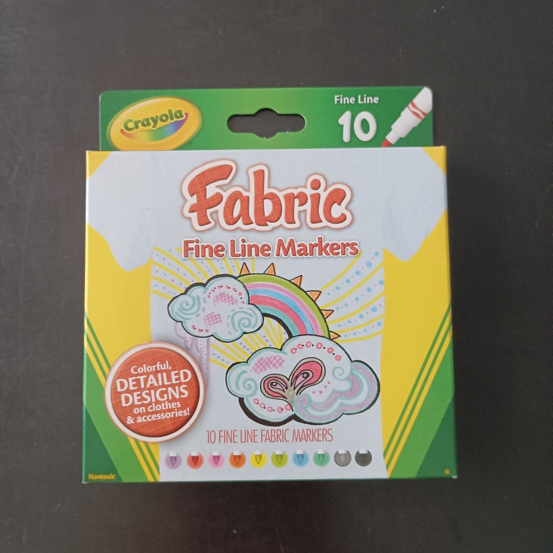 Crayola Fabric Fine Line Markers 10's, Hobbies & Toys, Stationery ...
