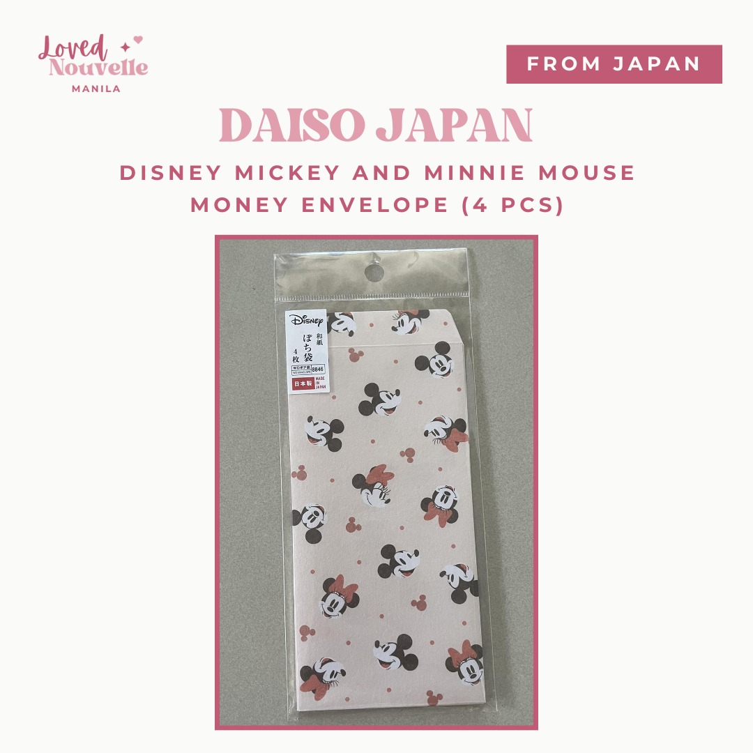 Daiso Japan Disney Mickey and Minnie Mouse Money Envelope (4 Pcs), Hobbies & Toys, Stationary ...