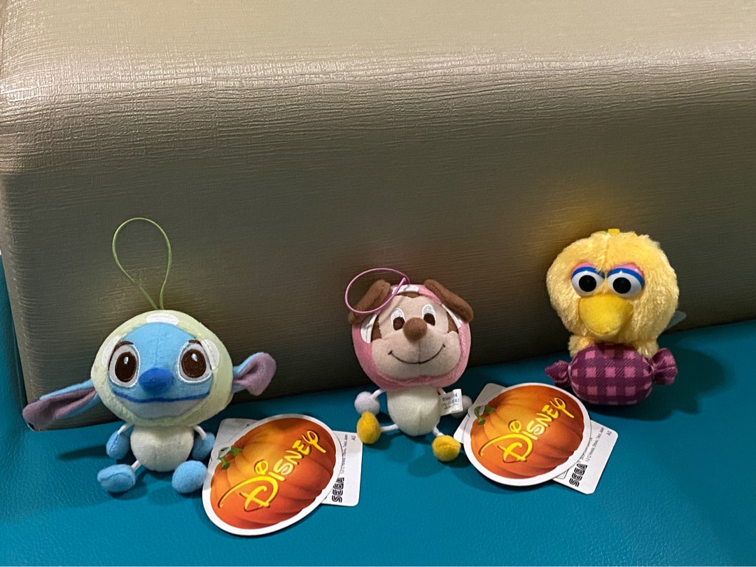 Disney Stitch plush, Disney Mickey Mouse plush and Sesame Street Big ...