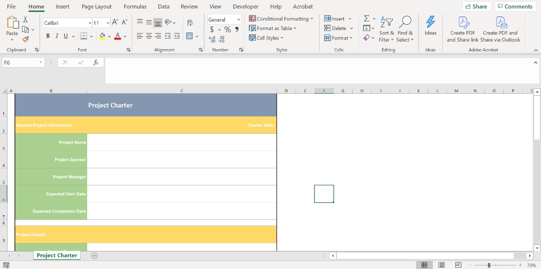 **EXCEL TEMPLATE** Project Charter, Everything Else on Carousell