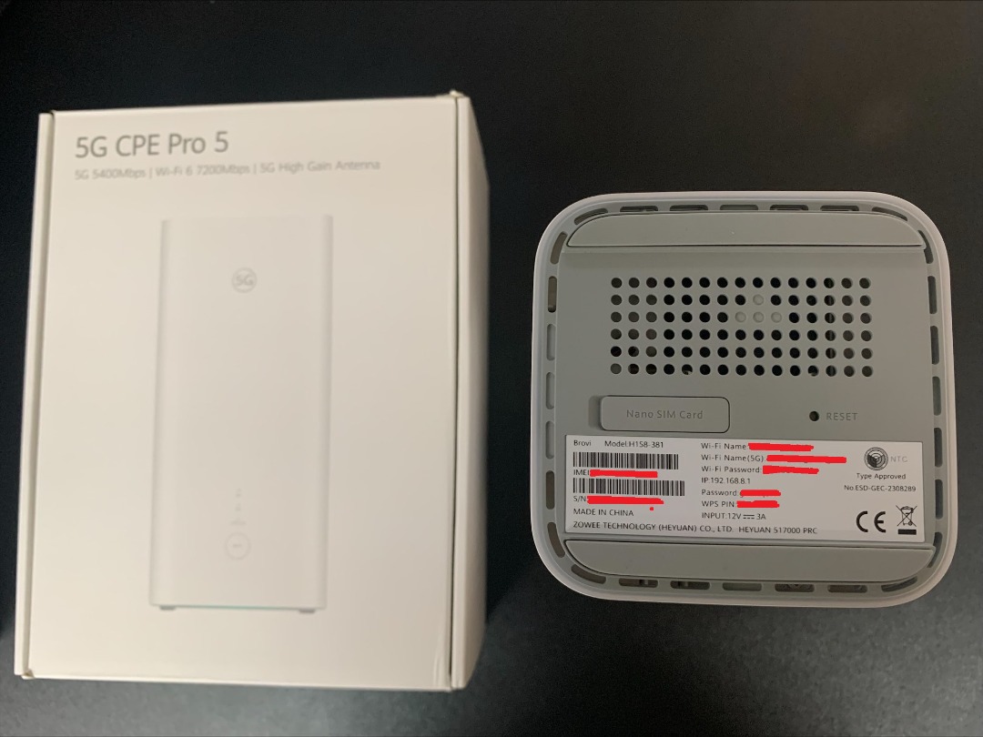 Huawei Zowee 5G CPE PRO 5 H158 5.4Gbps H158-381 2.5GE Wi-Fi 6 AX7200 ...