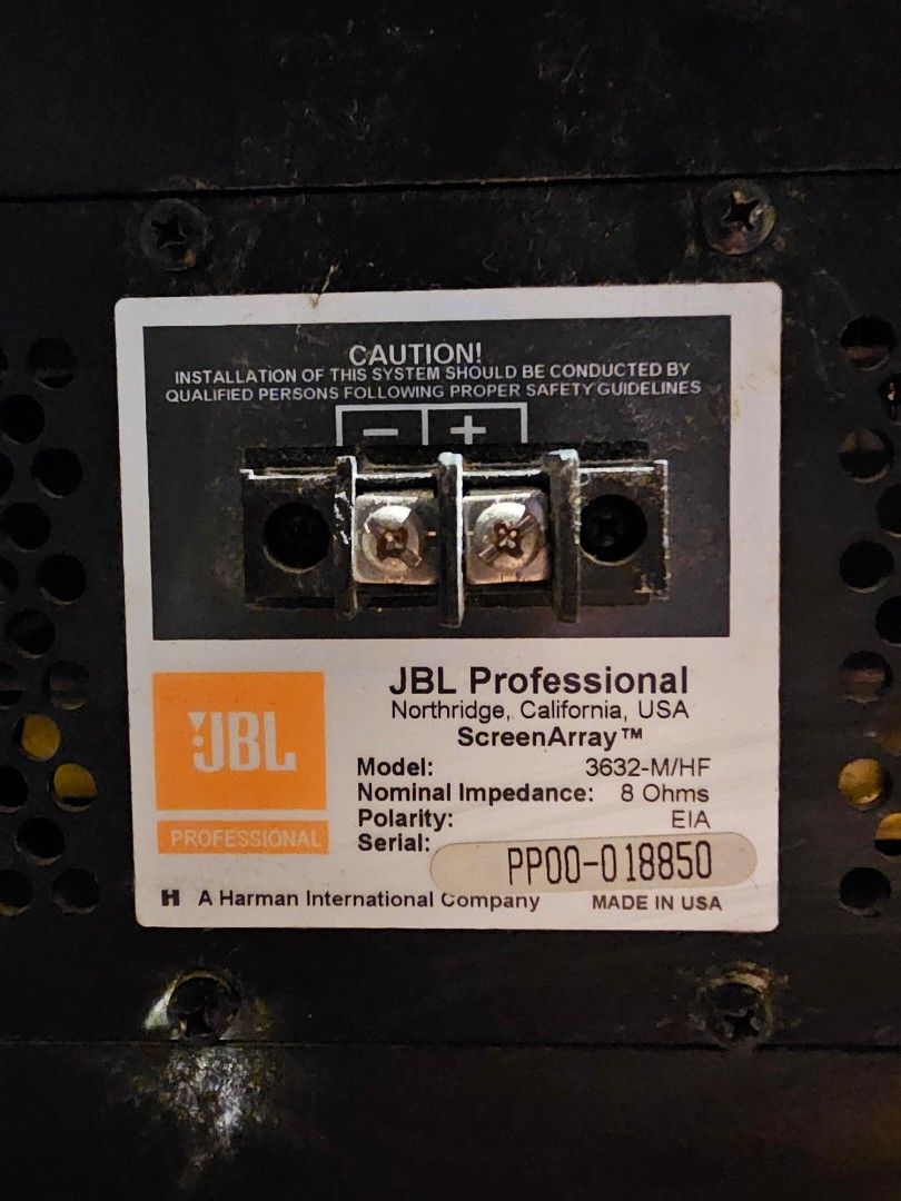JBL professional Loudspeakers 3639 + 3 way screen array 3632 M/HF ...