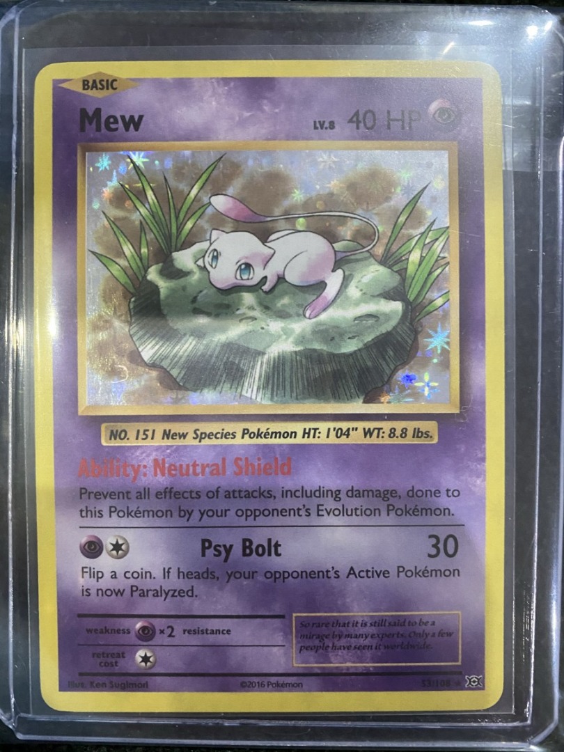 Mew Holo XY Evolution, Toys & Collectibles, Permainan Papan & Kartu di ...