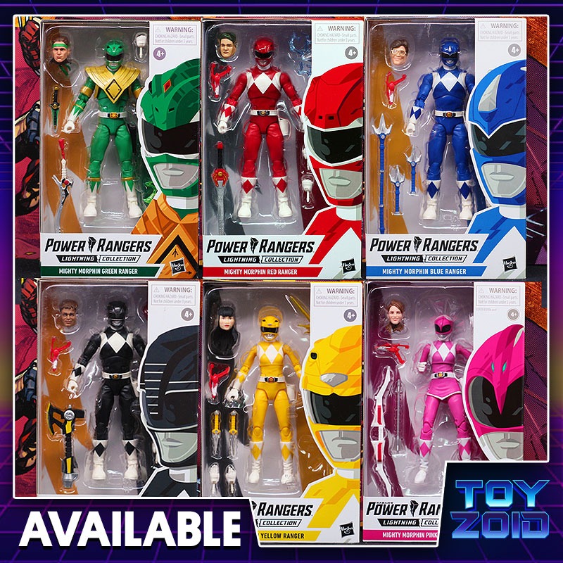 Mighty Morphin Power Rangers Lightning Collection Green Red Blue Black ...