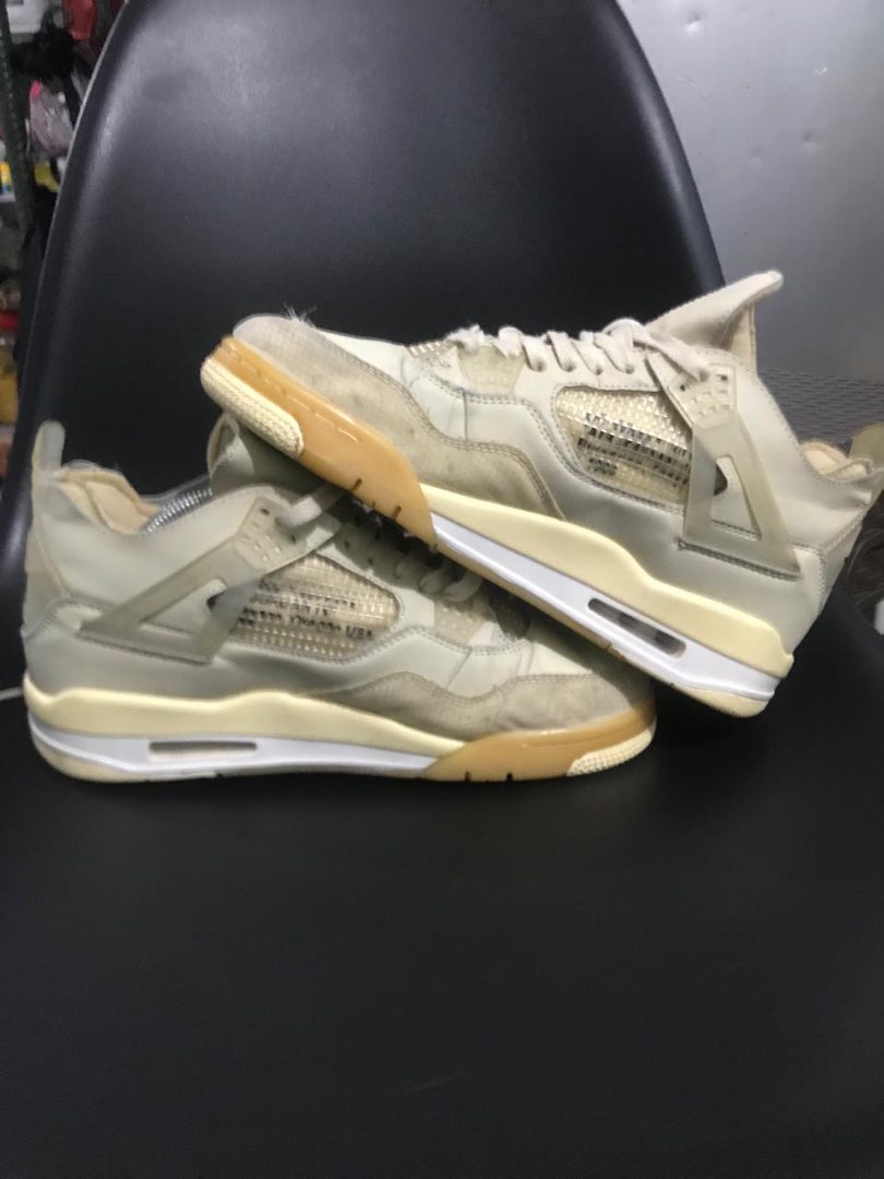 Nike Air Jordan Retro 4 X Off White, Fesyen Pria, Sepatu , Sneakers di ...
