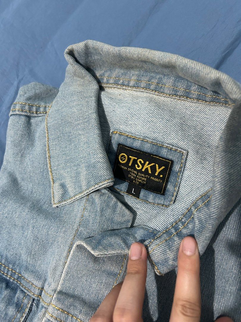 OTSKY DENIM JACKET, Fesyen Pria, Pakaian , Atasan di Carousell
