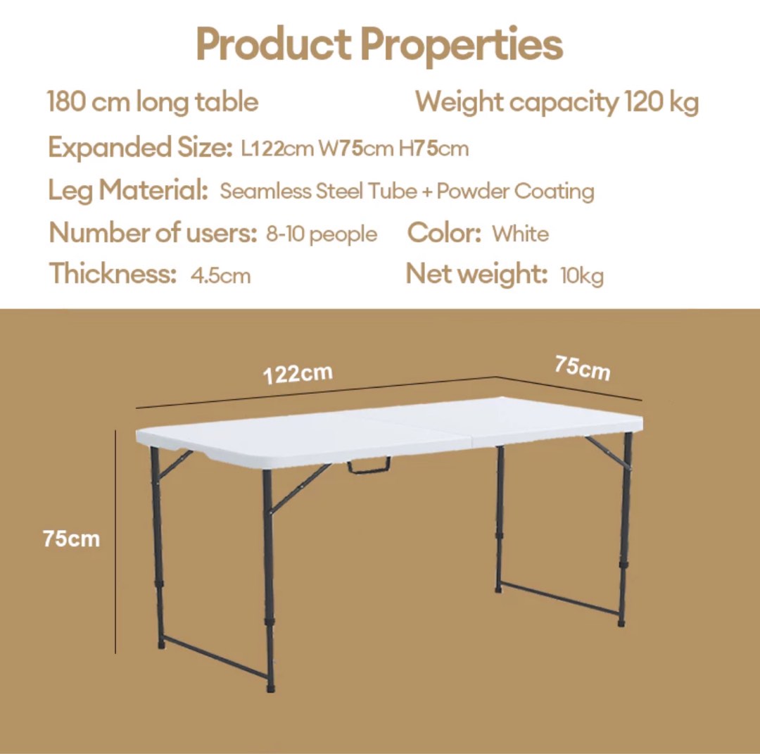 Plastic folding table, Furniture & Home Living, Office Furniture ...