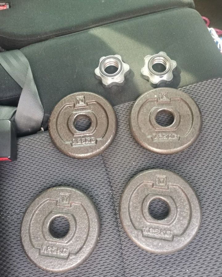 Plate dumbbell 1.25kg X 4, Sports Equipment, Exercise & Fitness, Weights & Dumbells on Carousell