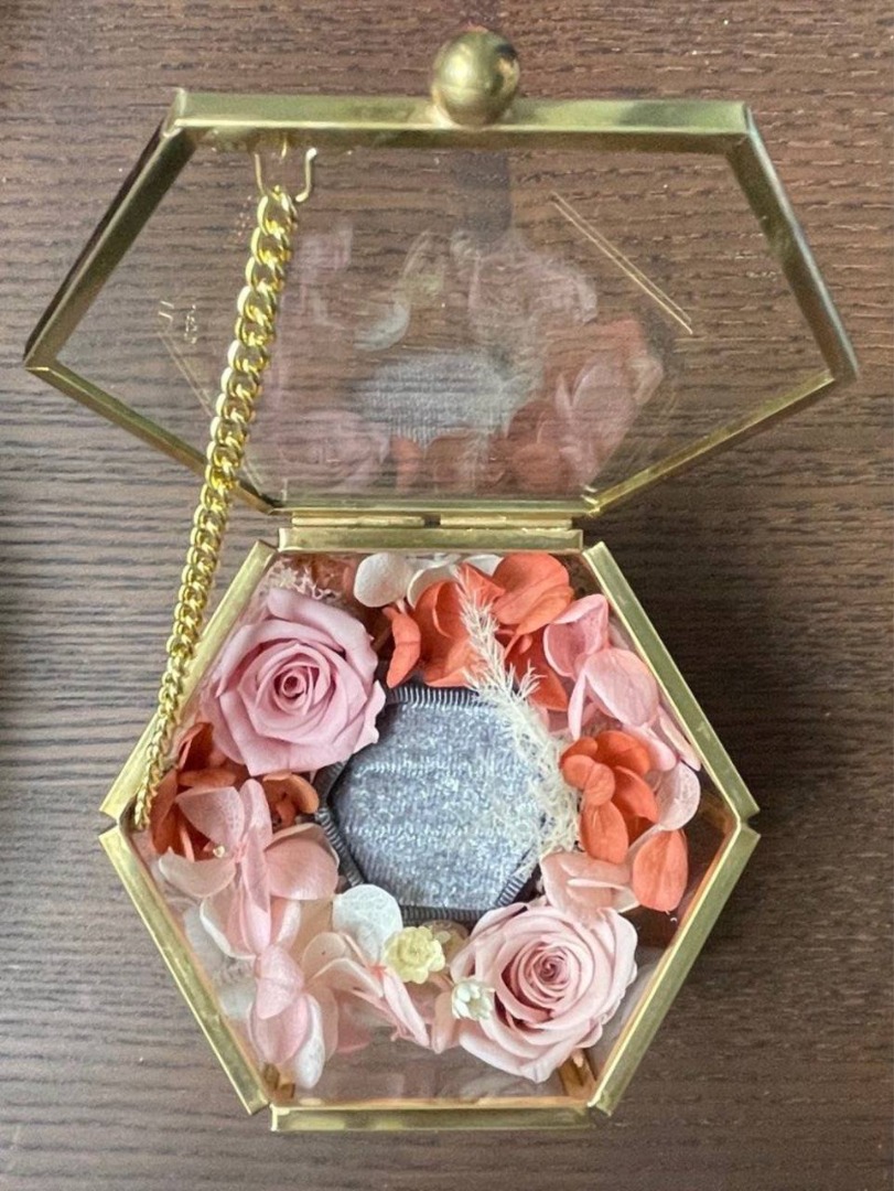 [Premium Floral Pastel Edition] Wedding/ Proposal/ ROM ring box with ...