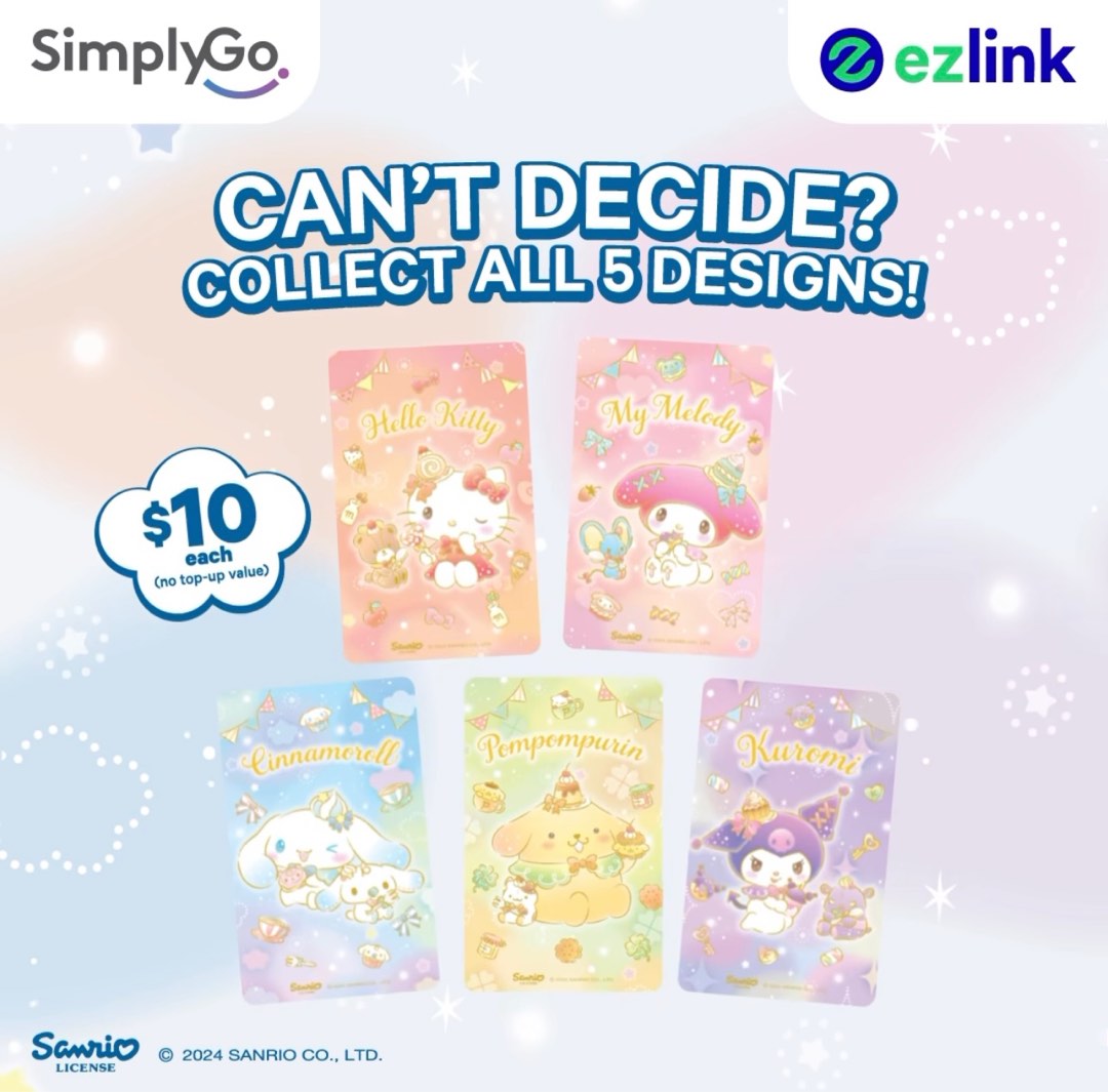 Sanrio Kirakira SimplyGo EZLink Card (Hello Kitty), Hobbies & Toys ...