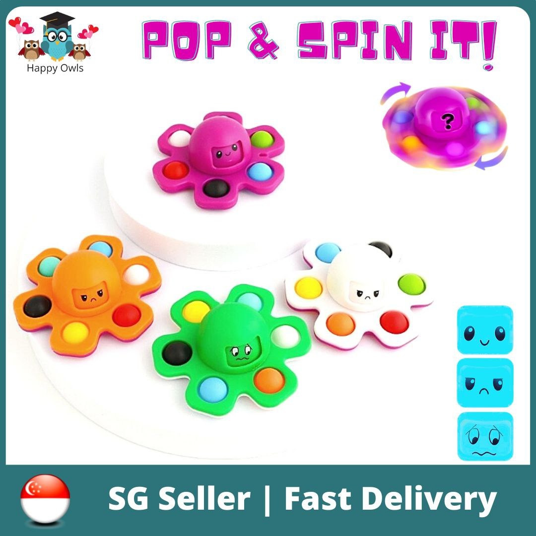 (Choose 4 units) Octopus Pop It Fidget Spinner/ Toy Game Kids Stress ...