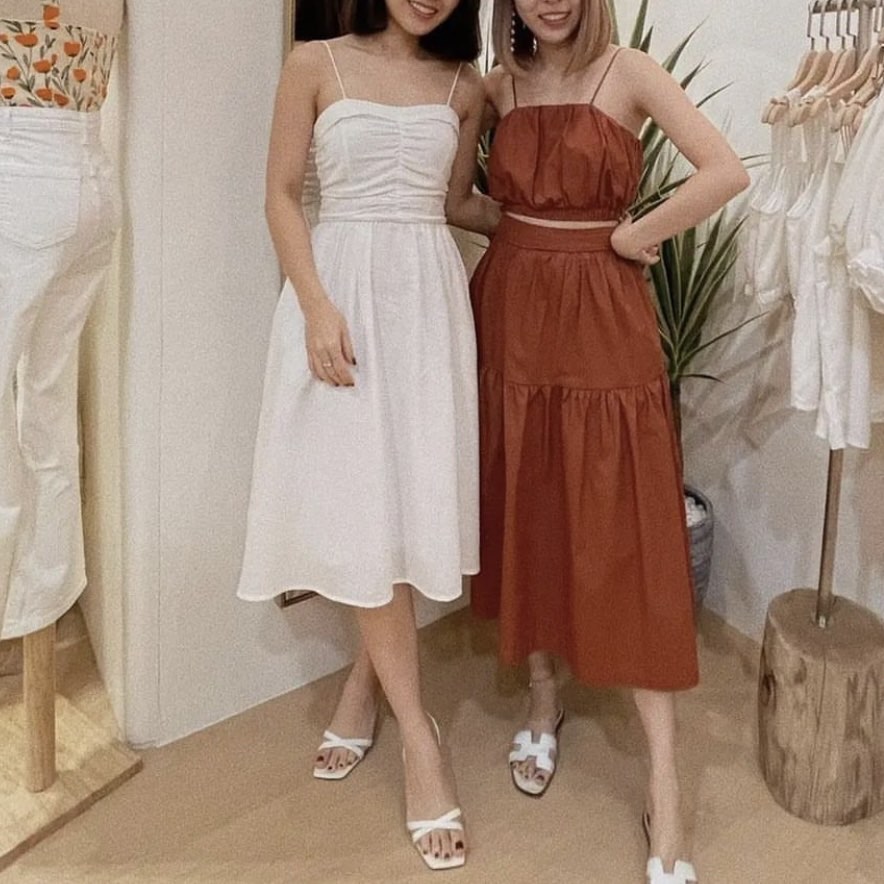 The willow label TWL White midi linen dress, Women's Fashion, Dresses ...