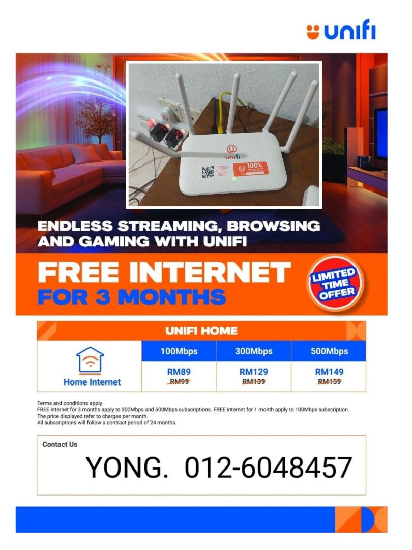 Unifi home internet register installation, TV & Home Appliances ...