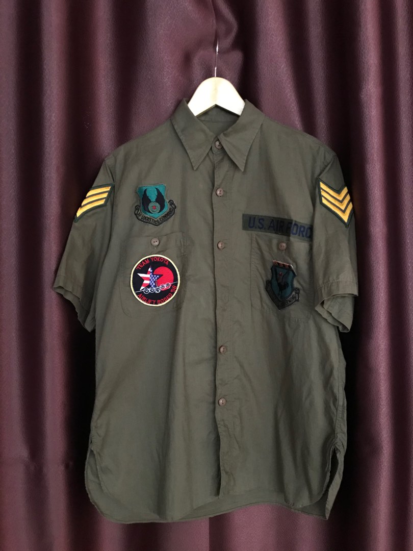 Vintage kemeja military makino shoji.co, Fesyen Pria, Pakaian , Atasan ...