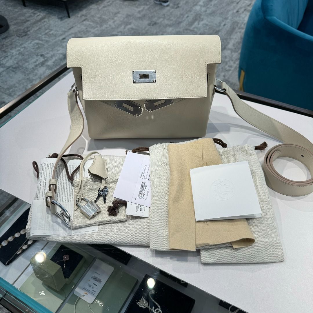 全新 !! Kelly Messenger PM 郵差包 8L beton 冰川白 evercolor ec皮 PHW 銀扣, 名牌, 手袋及 ...