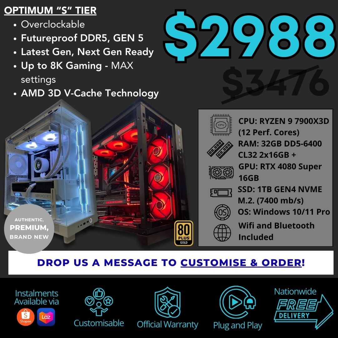 [INSTALMENTS AVAILABLE] AMD RYZEN 9 7900X3D 7950X3D 7800X3D RTX 4080 4080S 4080 SUPER 4070TI ...
