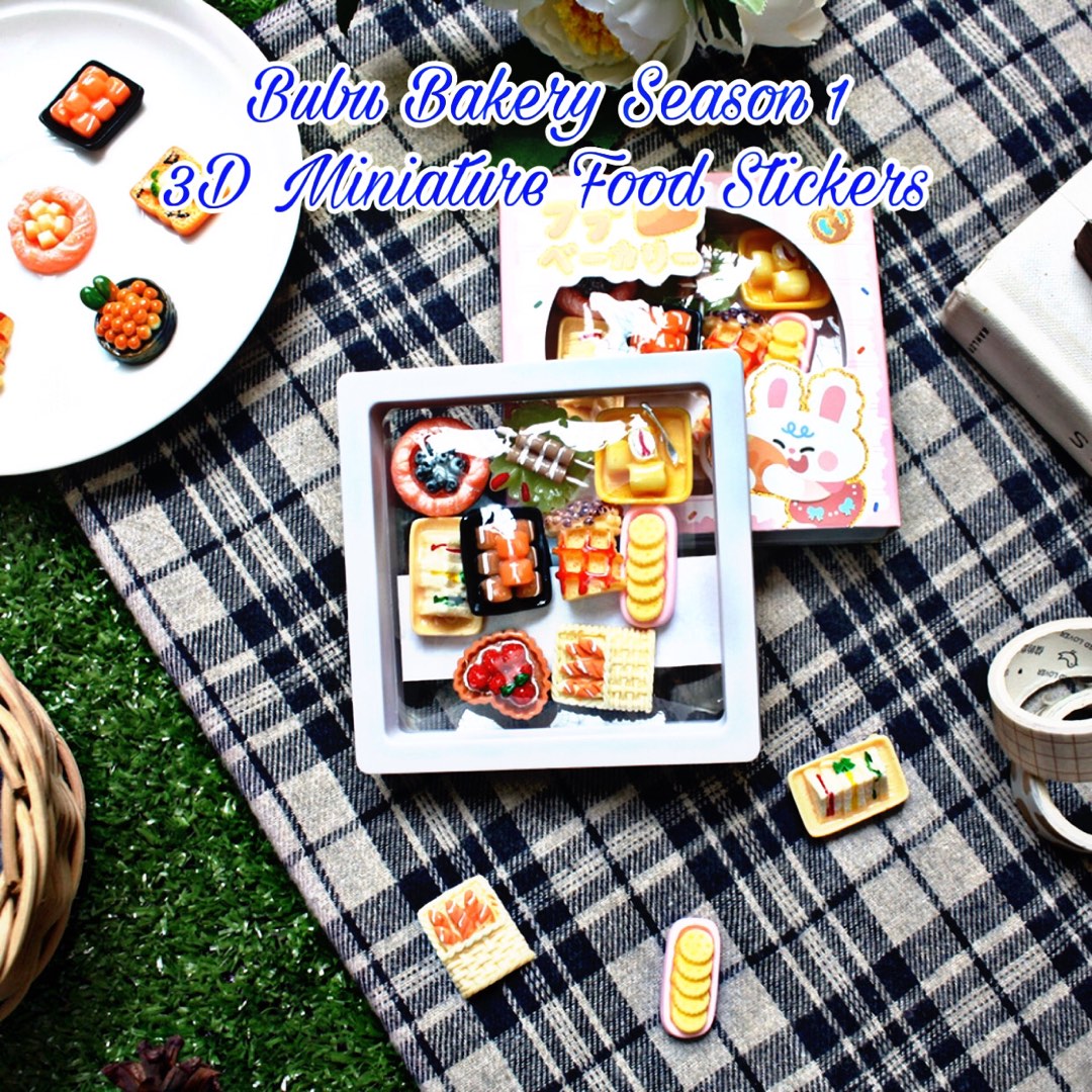 Bubu Bakery Season 1 3D Miniature Food Stickers, Desain & Kerajinan ...